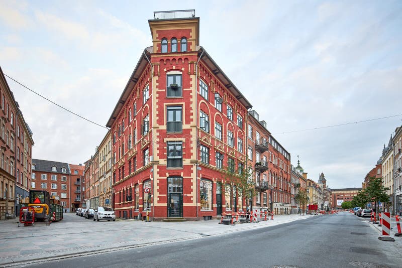 Beautiful Red and Yellow Building with Detailed Work Editorial Photo ...