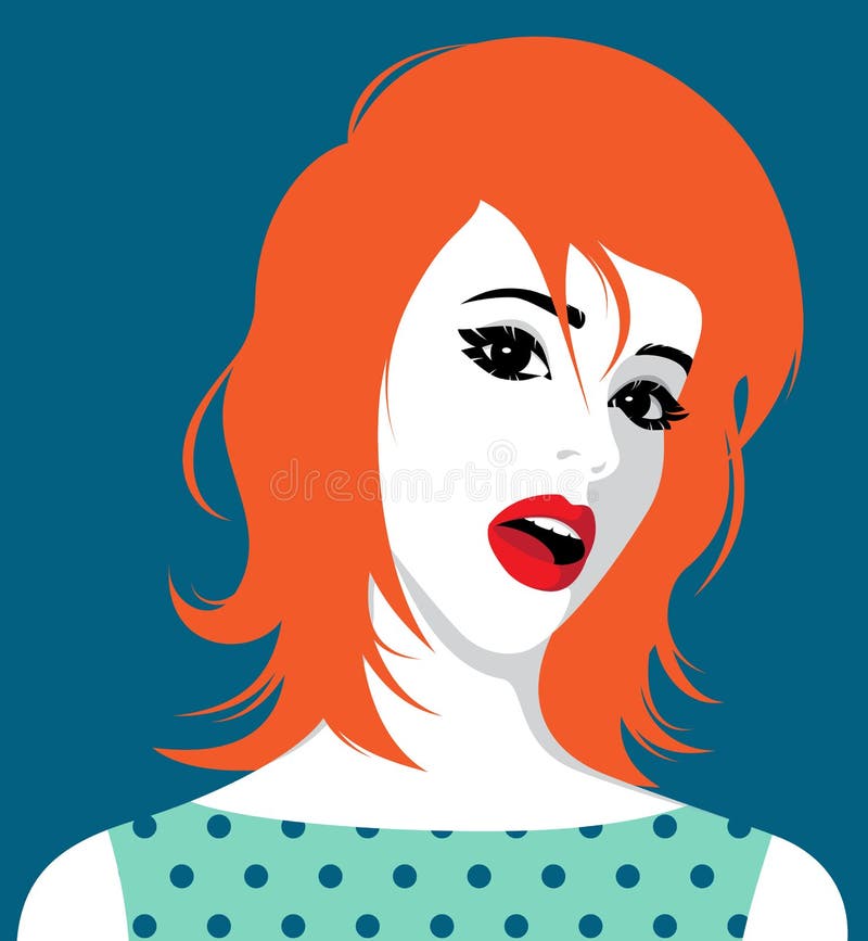 Beautiful redhead woman stock vector. Illustration of elegant - 118762780