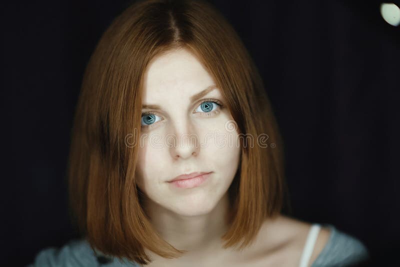 Beautiful Redhed Woman with Present in Hands Stock Image - Image of ...