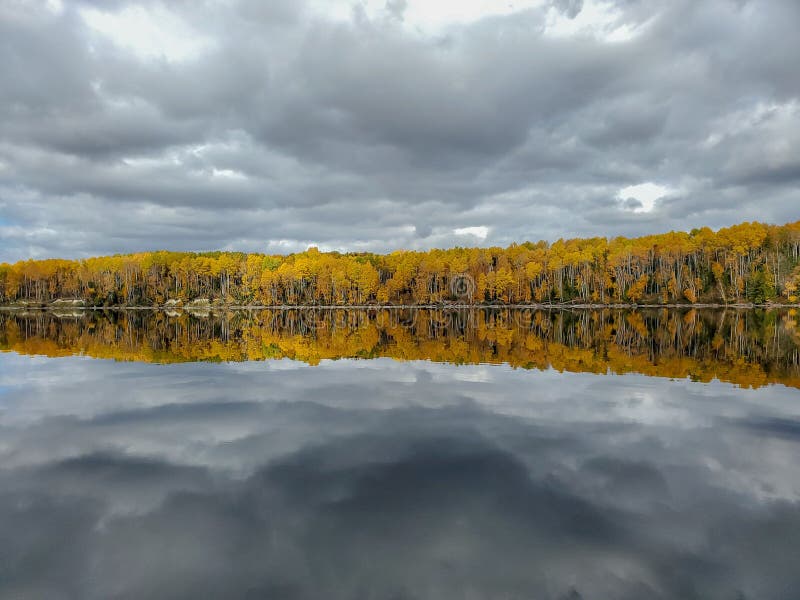 Beautiful Reflection of Clouds in a Lake Stock Image - Image of ...