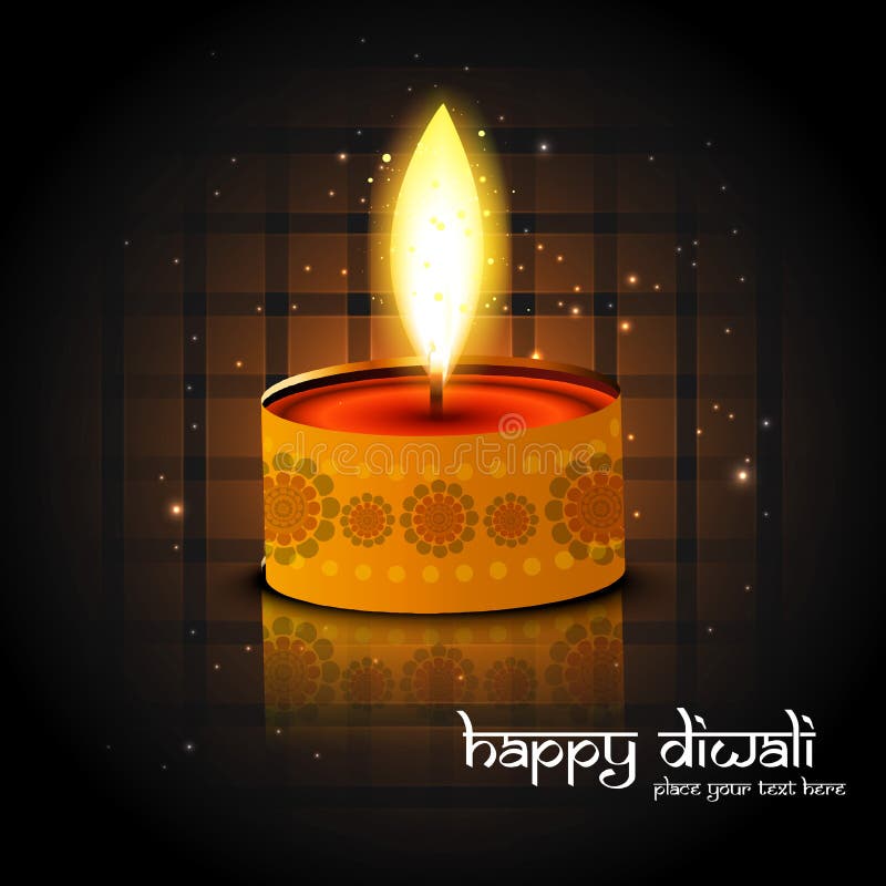 Beautiful Oil Lamp Reflection Colorful Diwali Backgroun Stock ...