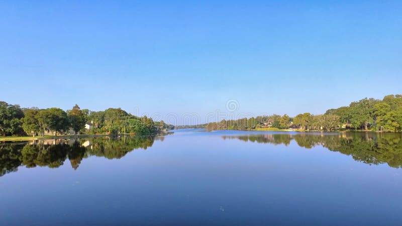 Perfect Mirror Reflection Formed by a River Stock Footage - Video of ...