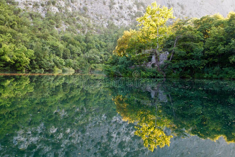 Beautiful Reflection on the River Near Split Stock Image - Image of ...