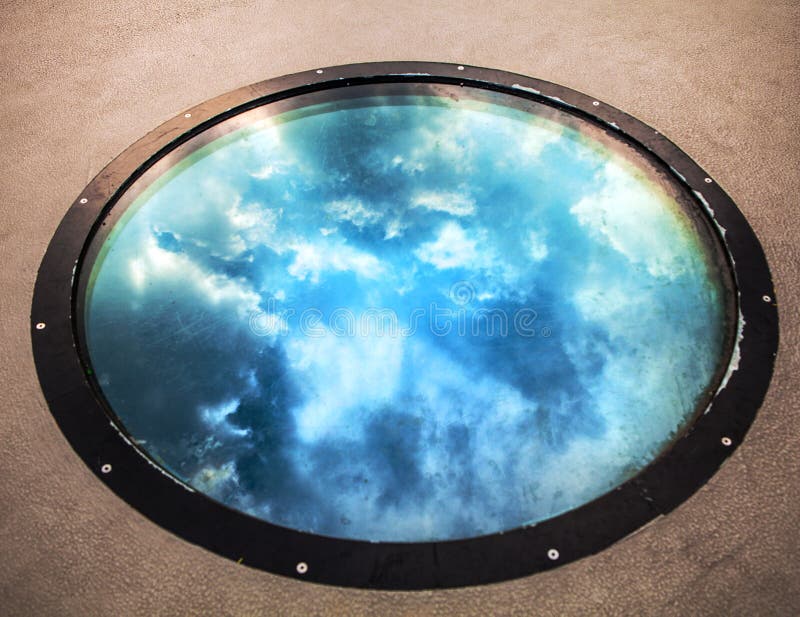 Beautiful Reflection on Round Building Window. Stock Image - Image of ...