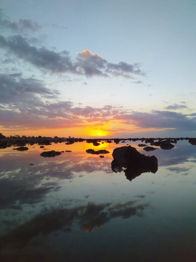 Sunset in Dili Harbor, Timor-Leste. Stock Image - Image of view, dili ...