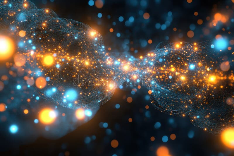 Beautiful Representation of Abstract Cosmic Particles Glowing in Space ...