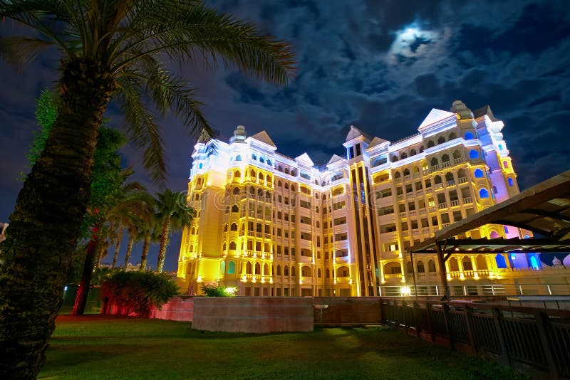 Goldcity Hotel Entrance at Night Editorial Stock Image - Image of ...