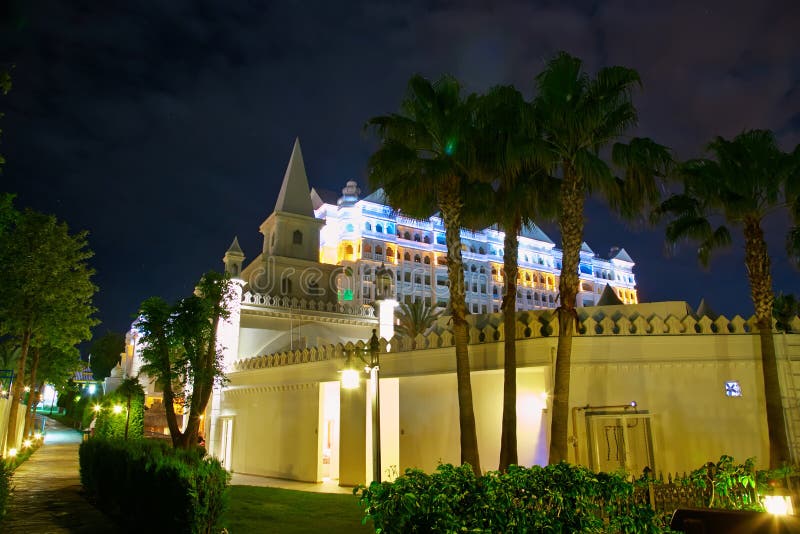 Beautiful Resort Hotel at Night Stock Image - Image of lighting, hotel ...