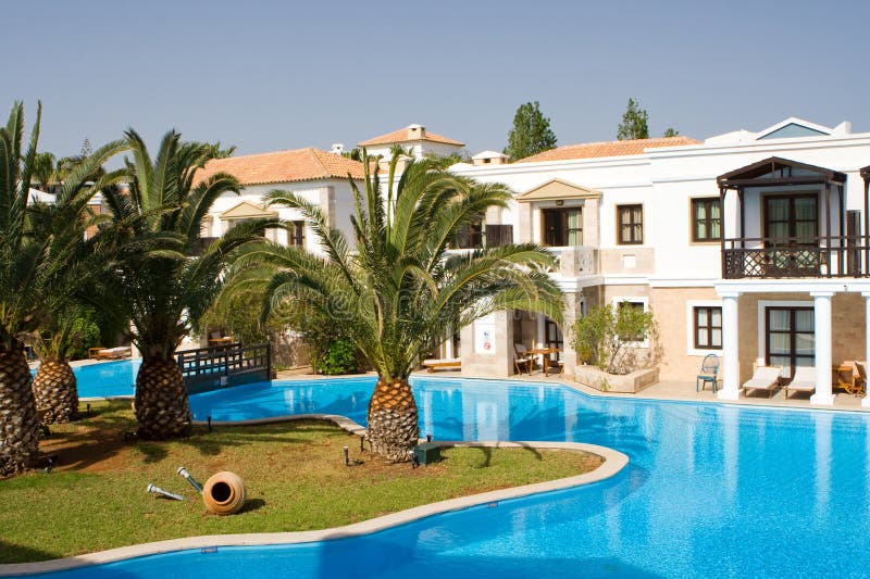 Luxury Rustic Hotel and Swimming Pool in Countryside Stock Photo ...