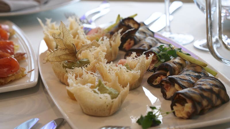 In the Beautiful Restaurant, the Chef Cook Has Prepared Many Different ...