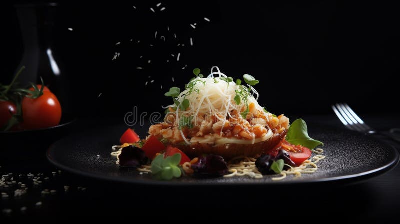 Beautiful Restaurant Burger with Beef Patty and Vegetables. Street Fast ...