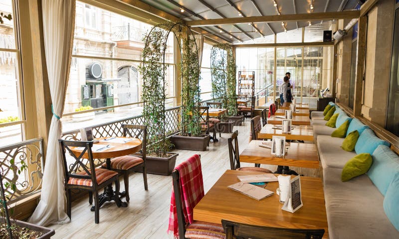 Restaurant Terrace Next To the Port Exit Editorial Stock Image - Image ...