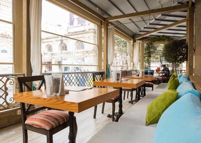 Beautiful Restaurant Terrace Interior Editorial Stock Photo - Image of ...