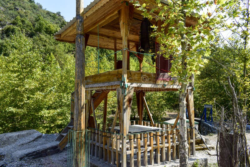 A Beautiful Resting Area In The Forest Stock Photo - Image of center ...