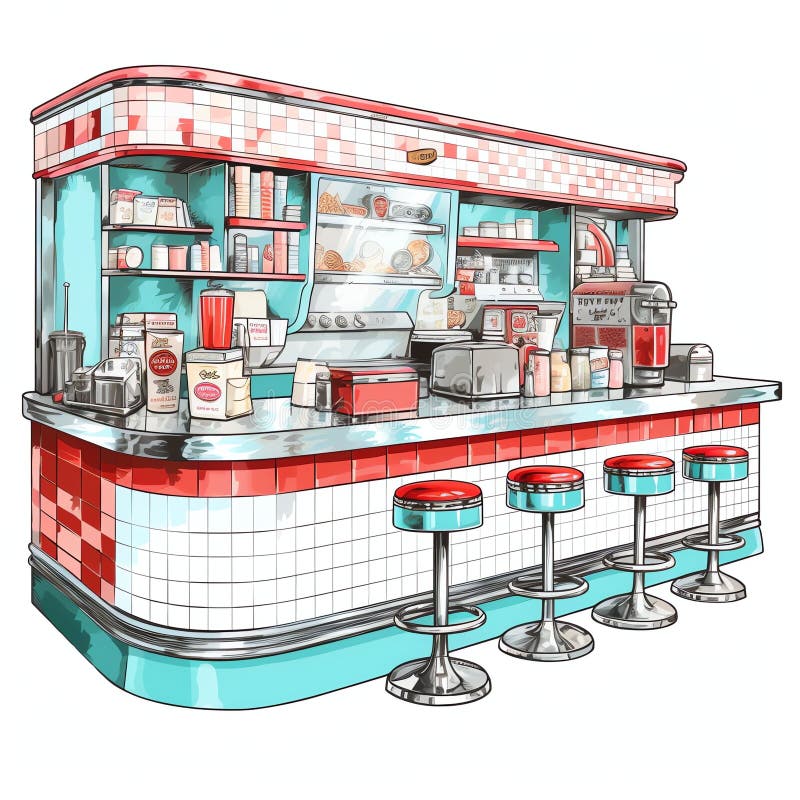 Beautiful Diner Menu Clipart Illustration Stock Illustration ...