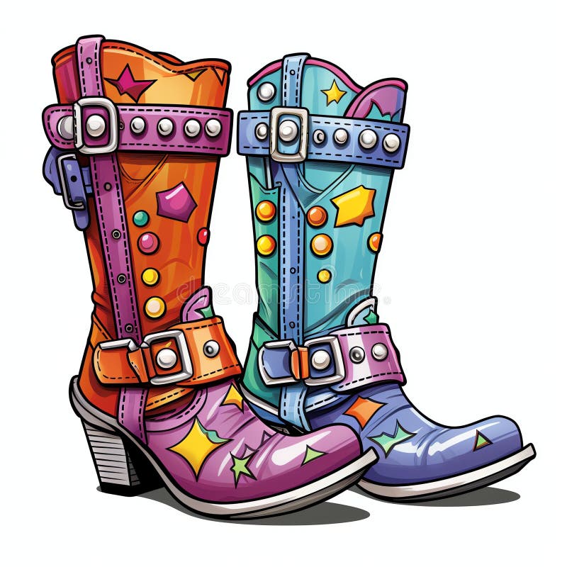 Beautiful Retro Go-go Boots Clipart Illustration Stock Illustration ...