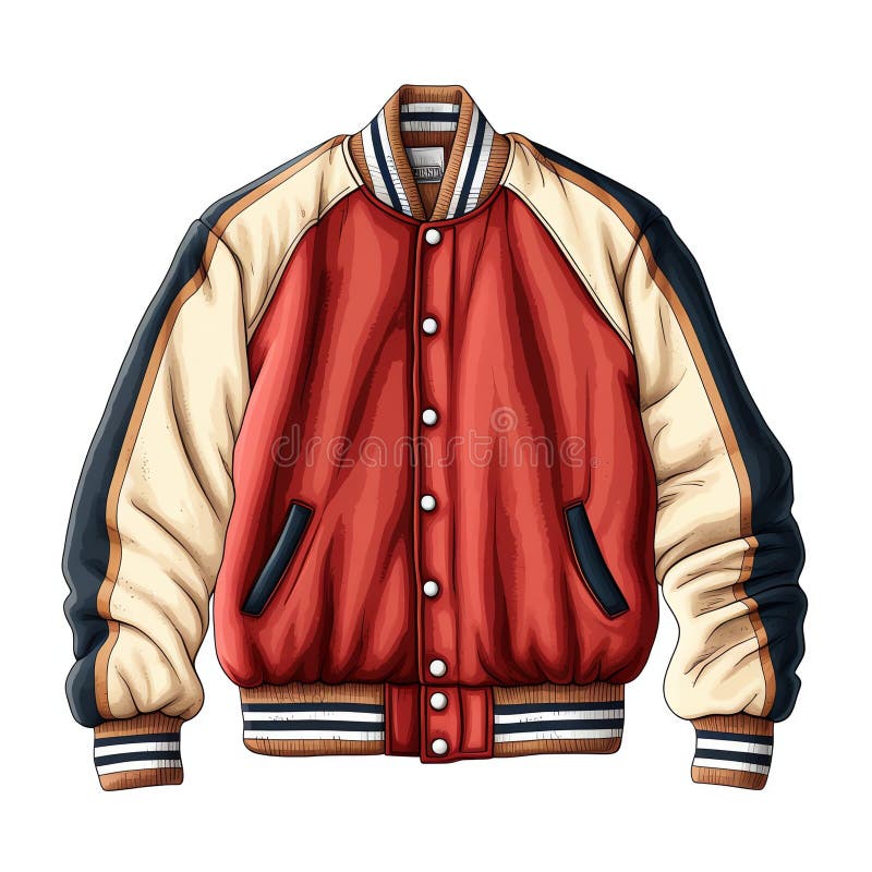 Beautiful Retro Letterman Jacket Clipart Illustration Stock ...