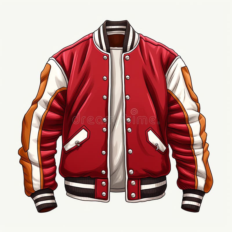 Beautiful Retro Letterman Jacket Clipart Illustration Stock ...