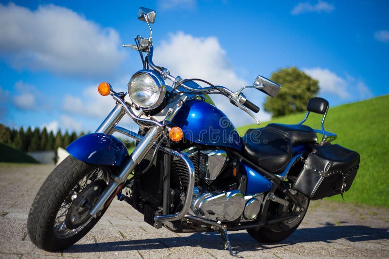 Beautiful Retro Motorcycle Standing on the Road Stock Photo - Image of ...