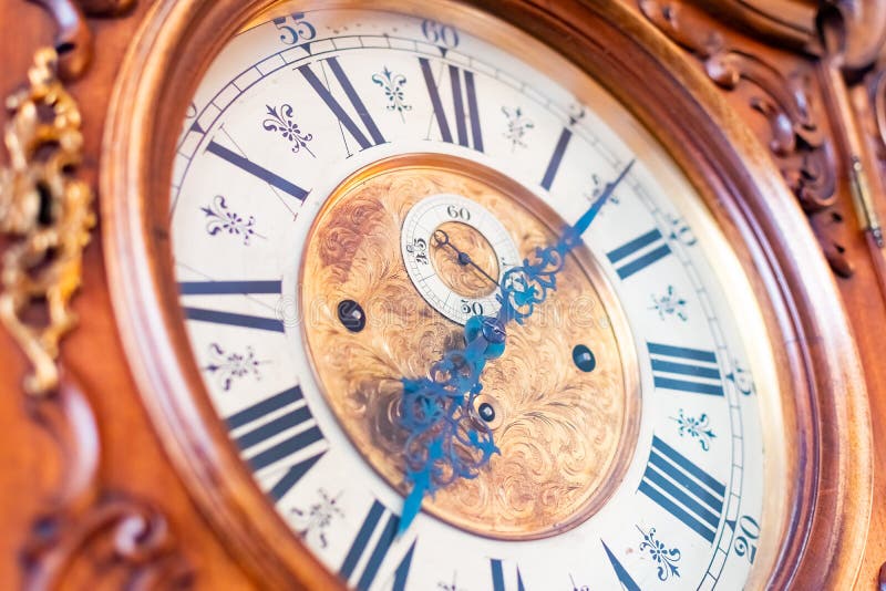 Beautiful Retro and Old Ancient Wall Clock Stock Photo - Image of home ...