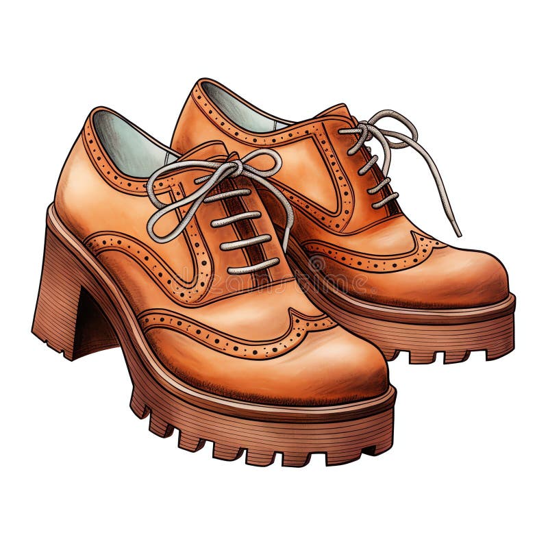 Beautiful Retro Platform Shoes Clipart Illustration Stock Illustration ...