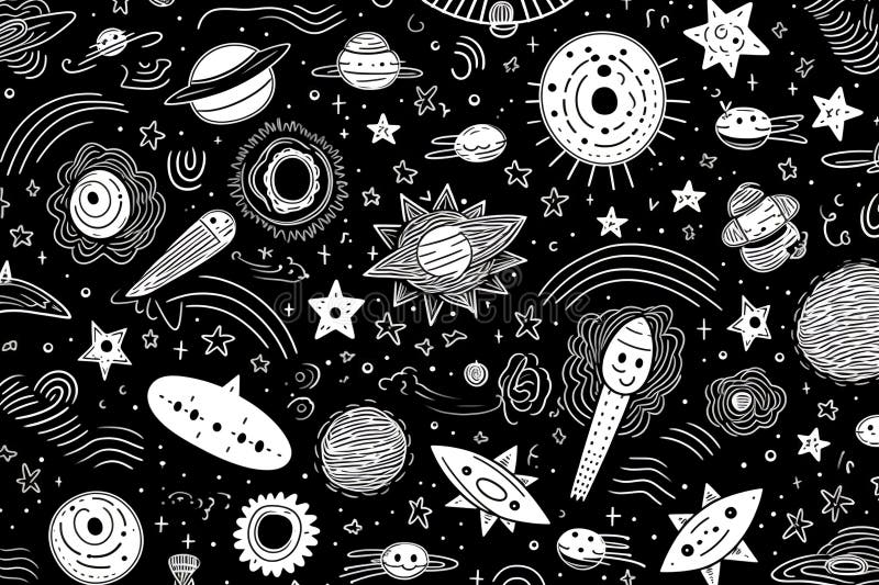 Beautiful Retro Space Icon. Generative Ai Stock Illustration ...