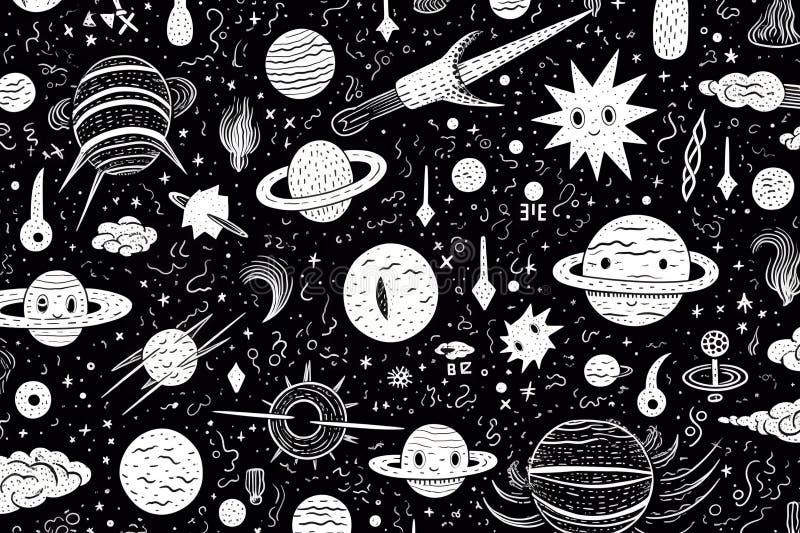 Beautiful Retro Space Icon. Generative Ai Stock Illustration ...