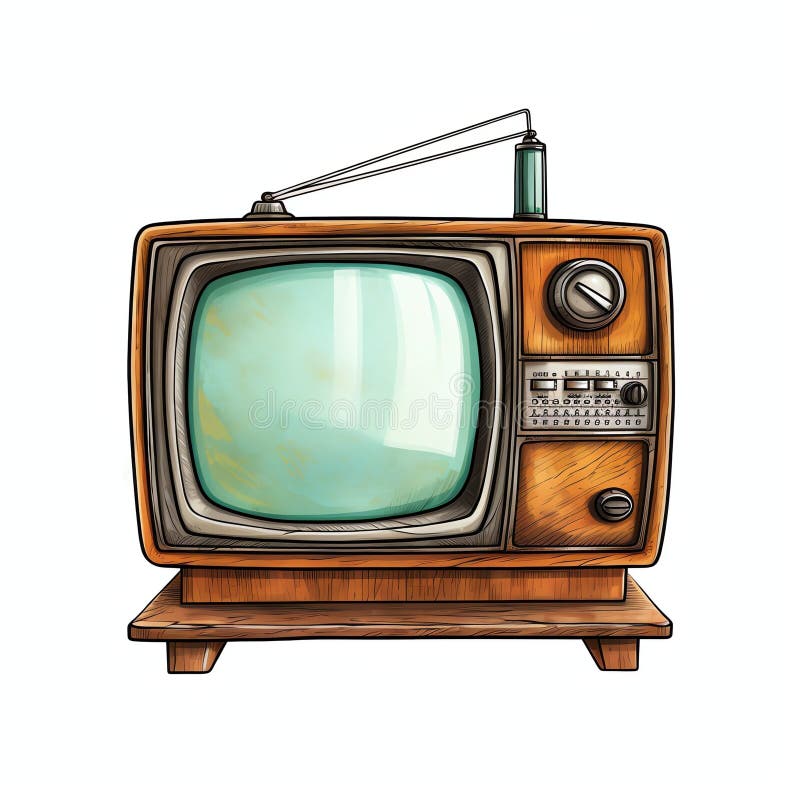 Beautiful Retro TV Clipart Illustration Stock Illustration ...