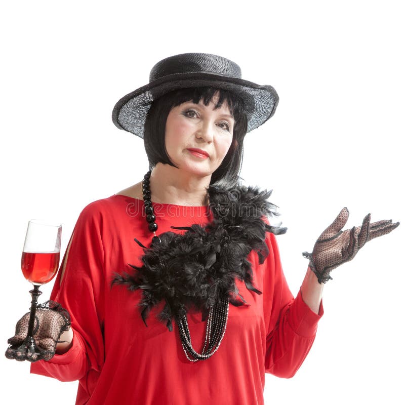 342 Vintage Retro Woman Drinking Wine Stock Photos - Free & Royalty ...