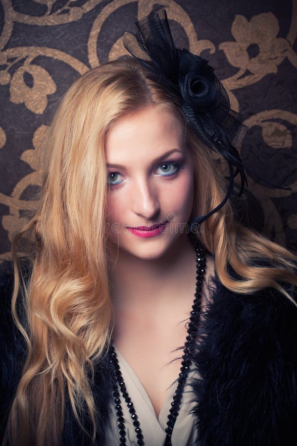 Beautiful retro woman stock photo. Image of glamour, beauty - 41597910