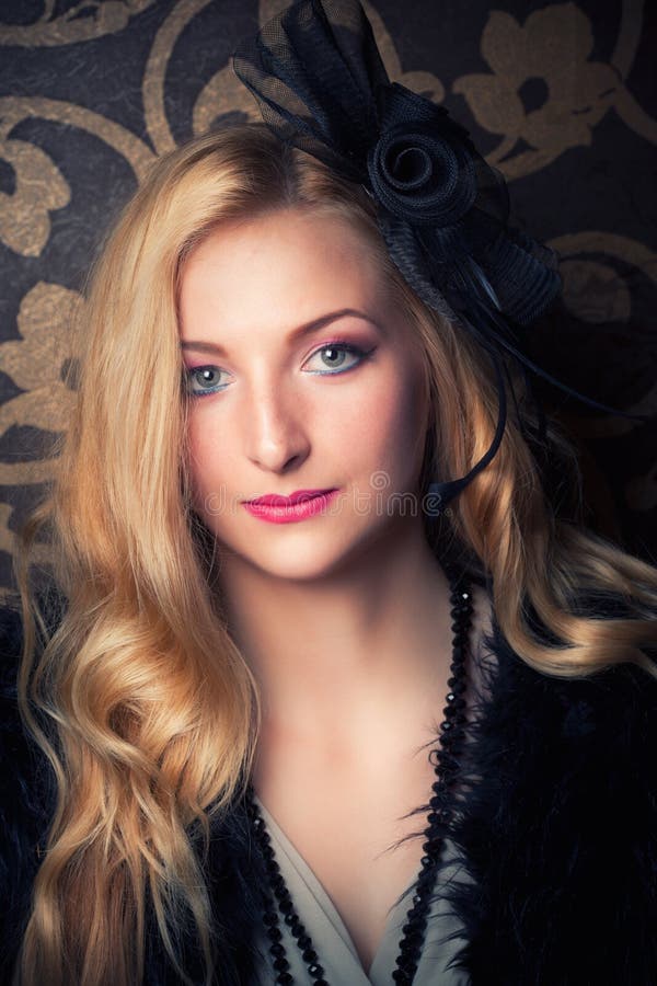 Beautiful retro woman stock photo. Image of classic, portrait - 41597922