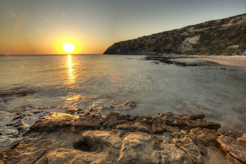 Beautiful Rhodes Sunrise Landscape Stock Photo - Image of season ...
