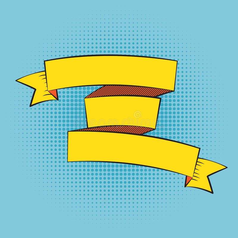 Beautiful Ribbon Label in Pop Art Style Vector Illustration Stock ...
