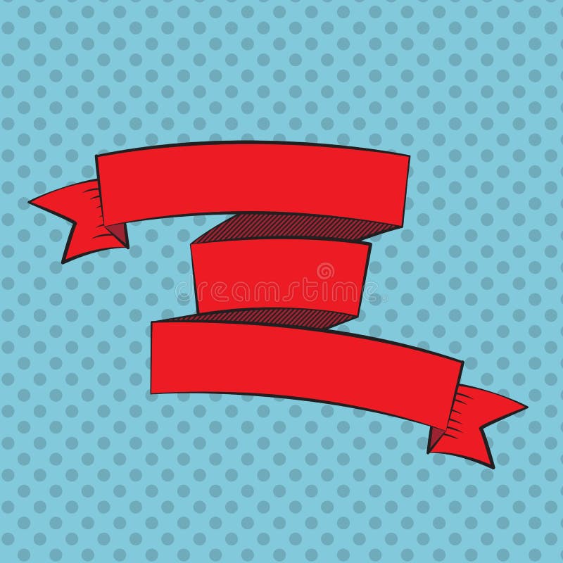 Beautiful Ribbon Label in Pop Art Style Vector Illustration Stock ...