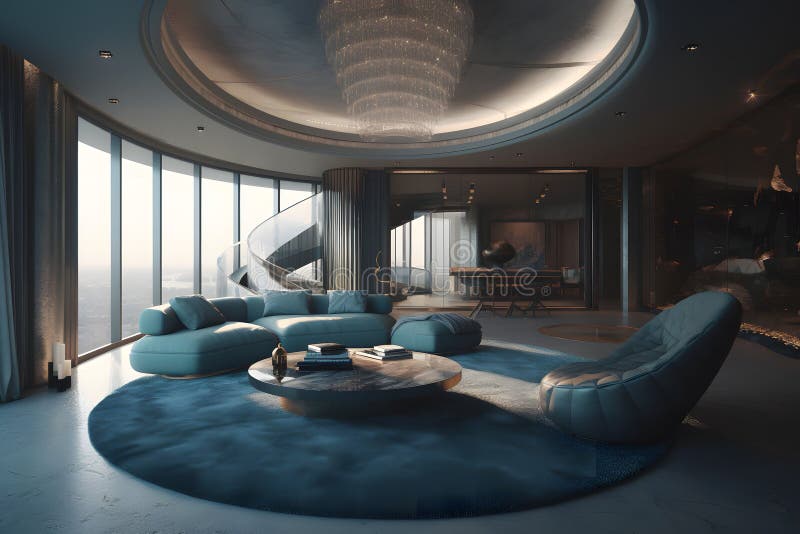 Beautiful Rich Modern Luxury Interior. Neural Network AI Generated ...