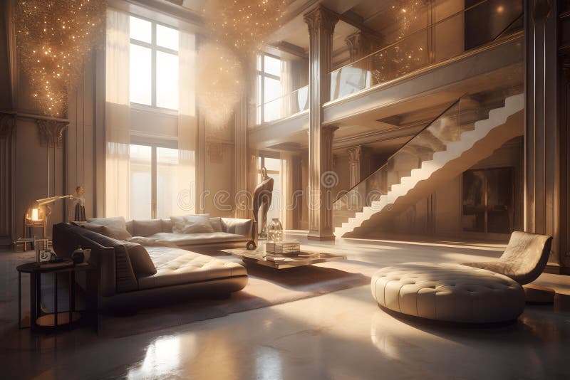 Beautiful Rich Modern Luxury Interior. Neural Network AI Generated ...
