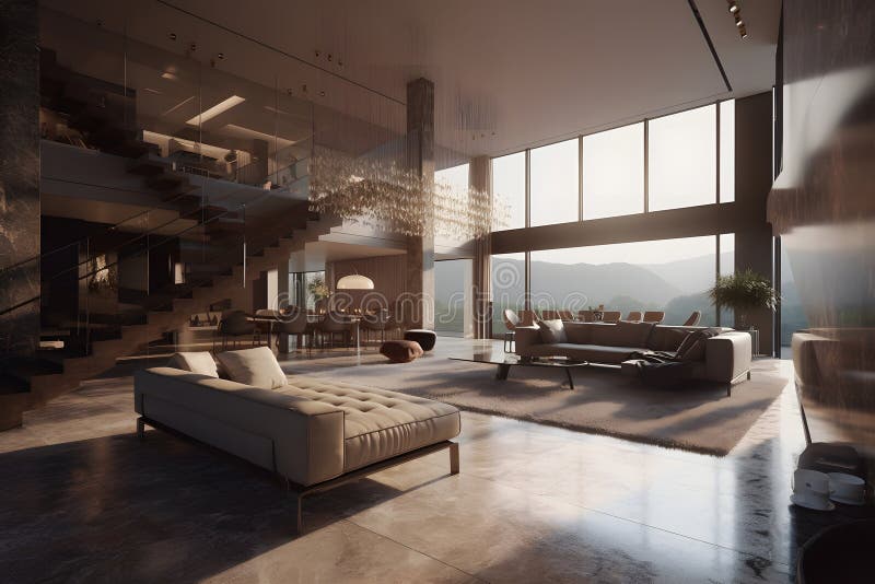 Beautiful Rich Modern Luxury Interior. Neural Network AI Generated ...