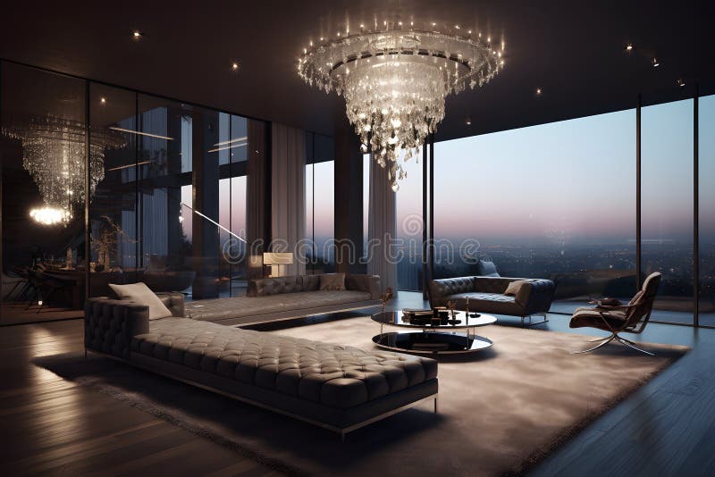 Beautiful Rich Modern Luxury Interior. Neural Network AI Generated ...