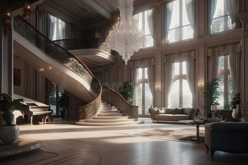 Beautiful Rich Modern Luxury Interior. Neural Network AI Generated ...