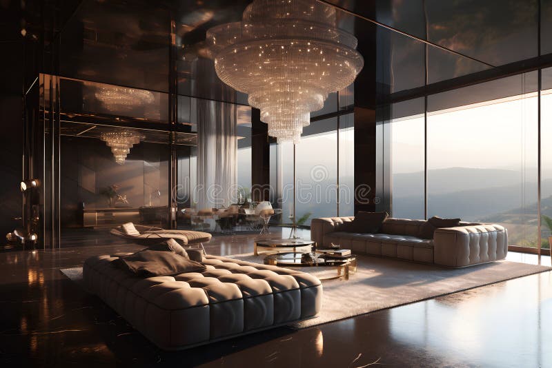Beautiful Rich Modern Luxury Interior. Neural Network AI Generated ...