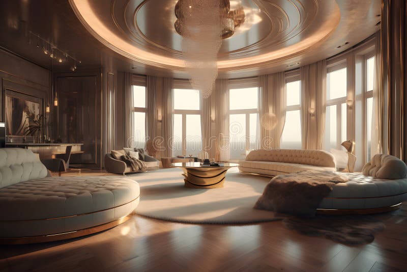 Beautiful Rich Modern Luxury Interior. Neural Network AI Generated ...