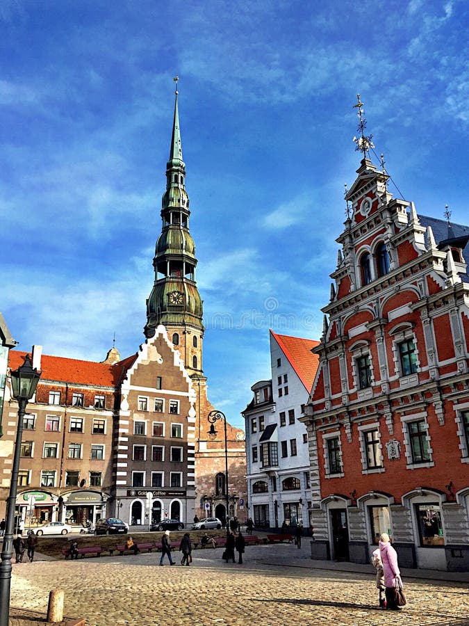 Beautiful Riga editorial stock image. Image of towers - 53424484