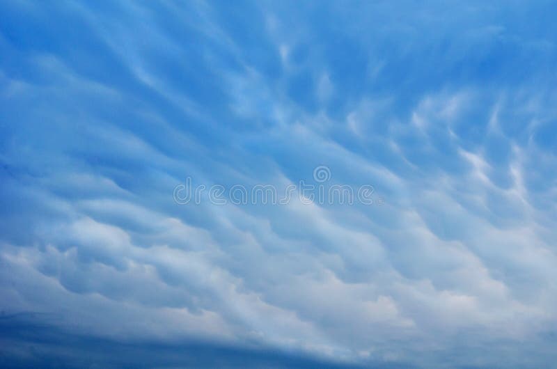 Beautiful Blue Sky with a Delicate Cloud Ripple Stock Photo - Image of ...