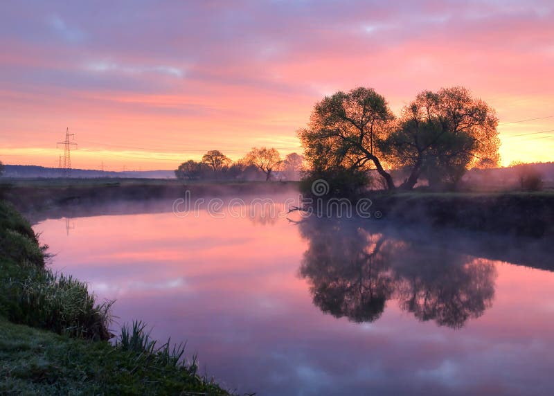 The beautiful river stock image. Image of dawn, morning - 13105807