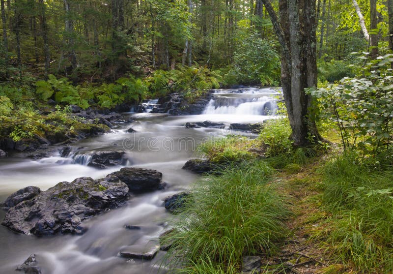 Beautiful River and Cascades in Maine Stock Photo - Image of rocks ...