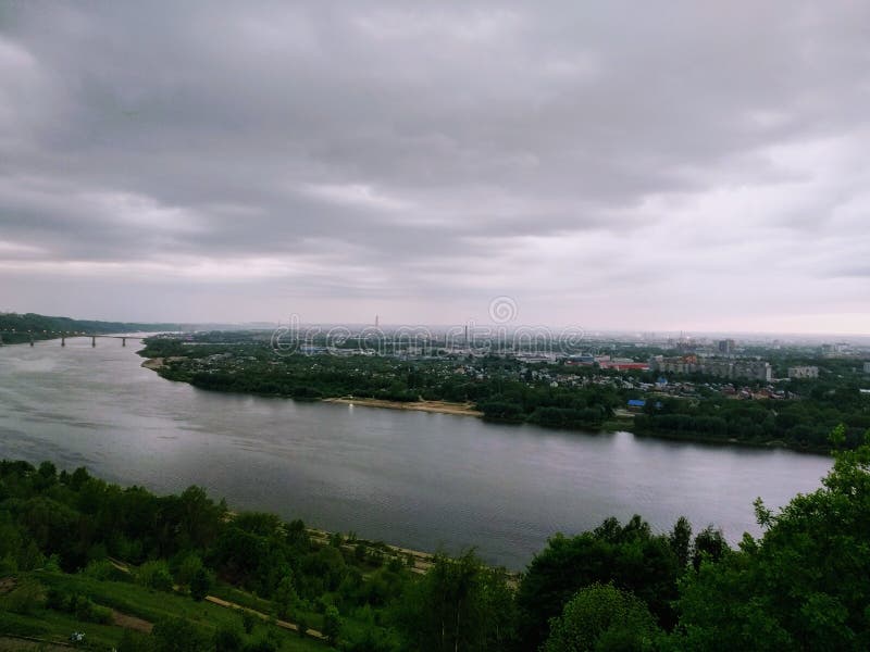 A Beautiful River Cloudy and Cold Stock Image - Image of river ...
