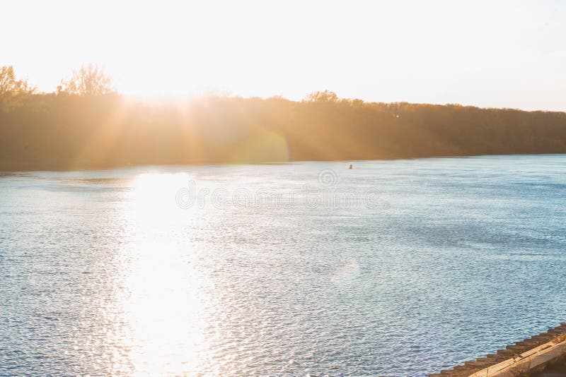 Beautiful River during the Evening Sunset Stock Image - Image of ...