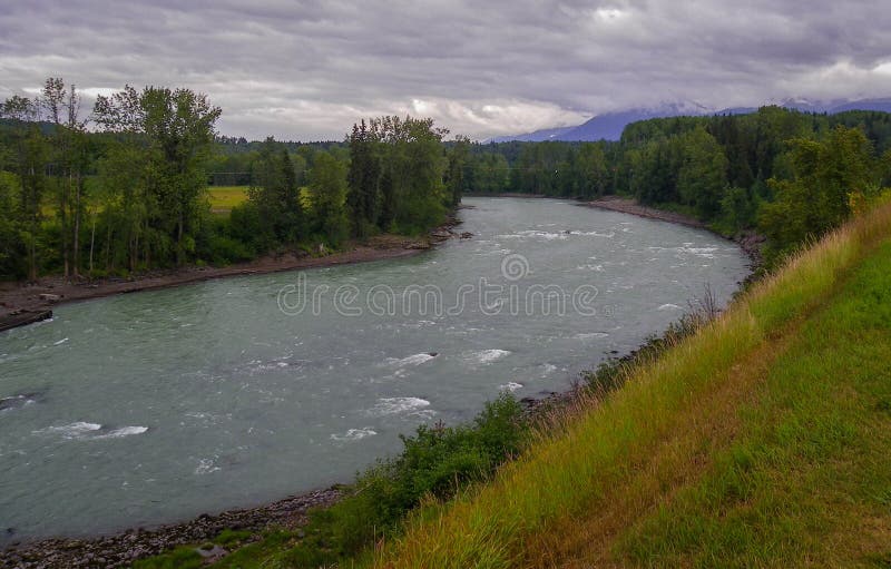 Beautiful River Flowing by on a Beautiful Day Stock Image - Image of ...