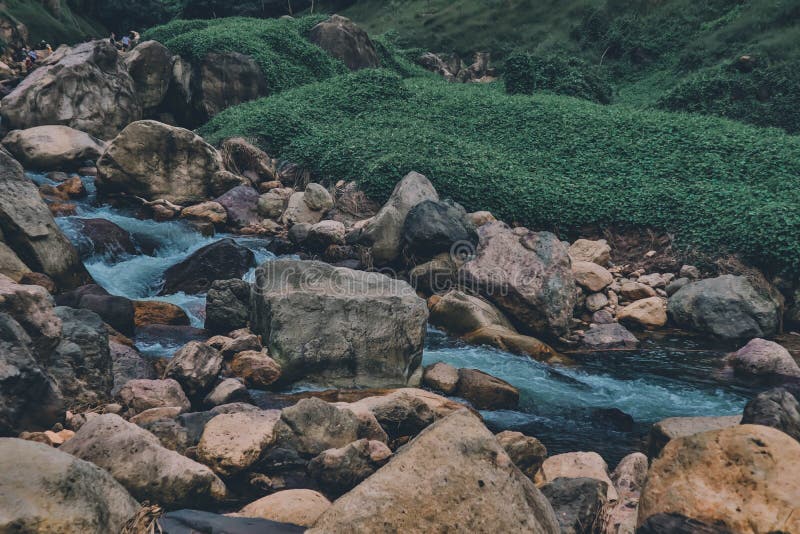 River Flows Over Rocks in this Beautiful Scene Stock Photo - Image of ...