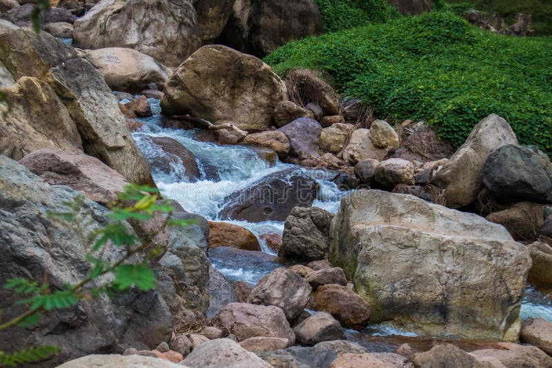 River Flows Over Rocks in this Beautiful Scene Stock Image - Image of ...